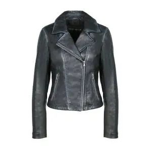 FREAKY NATION Rivet Leather Biker Jacket