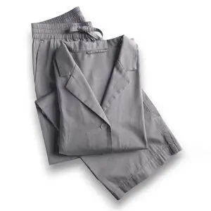 DECOFLUX HOME Neutrals Long Cotton Pyjamas Set Taupe - Grey