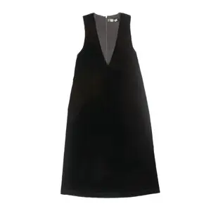 ROCH PEREL Signature V Velvet Midi Dress - Black