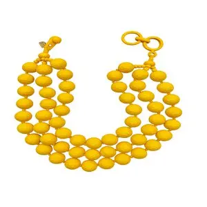 MICHAEL NASH JEWELRY Georgiana Faceted Three-strand Resin Necklace - Yellow