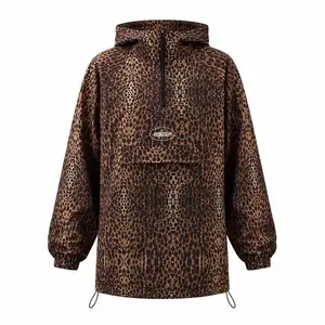 MYSIMPLICATED Animal Print Windbreaker - Black/brown