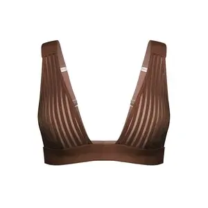 MONIQUE MORIN LINGERIE Vertigo V Neck Bralette Cocoa - Brown