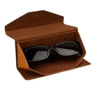 LEATHERE Leather Sunglasses Case - Brown
