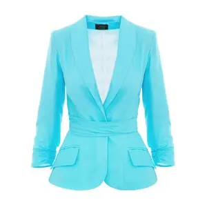 AVENUE N°29 Linen Structured Blazer With Belt