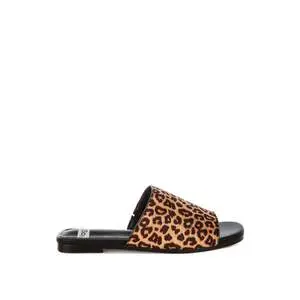 RAG & CO Leopard Print Slider Flats - Brown