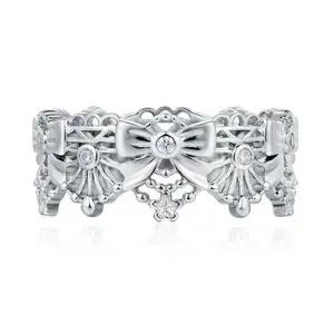 AZURA JEWELRY NEW YORK Aurora Bow Eternity Ring - Silver