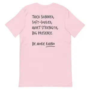 ANCHOR & CREW Cotton Think Ocean Rhino Aspirations Cotton Embroidered T-shirt - Pink