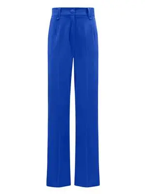TIA DORRAINE High-waist Straight-leg Trousers - Blue