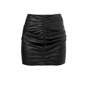 AGGI BY HALEWSKI Creased Vegan Leather Mini Skirt