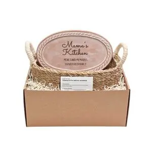 KORISSA Bread Warmer & Wicker Basket Mom Oval - Brown