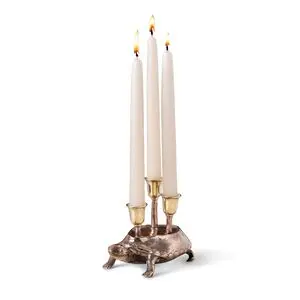 ATELIER TERRA MADRE Terragon Candle Holder With Cast Bronze Turtle - Gold
