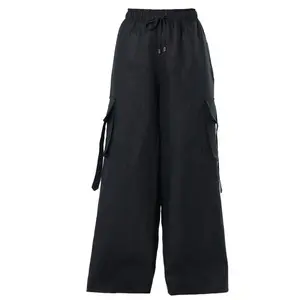 METAMORPHOZA Linen Cargo Palazzo Trousers