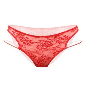 MONIQUE MORIN LINGERIE Amphitrite Low Rise Cheeky Panty Fire - Red