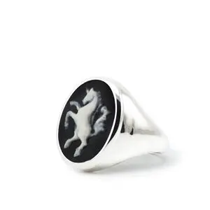 VINTOUCH ITALY Unicorn Cameo Sterling Ring