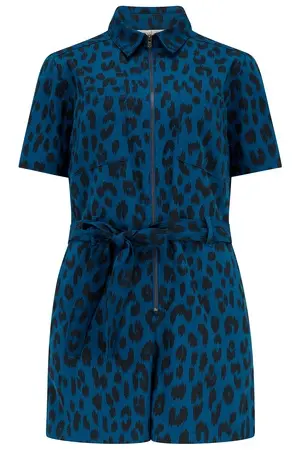SUGARHILL BRIGHTON Logan Leopard Playsuit - Blue