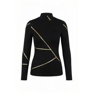 ESTHER SAADIA Geometric Kintsugi Mock Neck Top