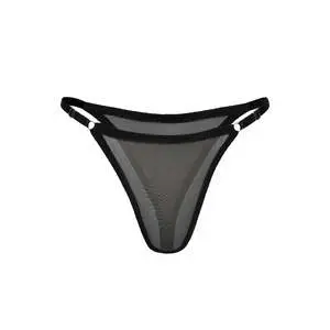 DARILY UNDERWEAR Adjustable String Panties Base - Black