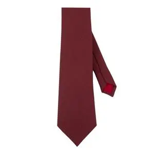 LE COLONEL Cabernet Italian Wool Tie - Red