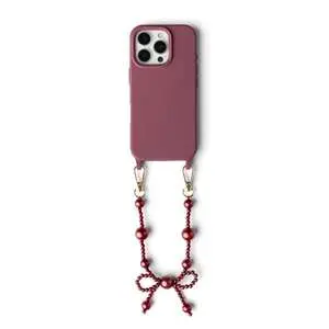 Cordée Cases Burgundy Phone Case + Phone Wristlet Strap - Red