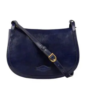 TIME RESISTANCE Leather Hobo Bag - Blue