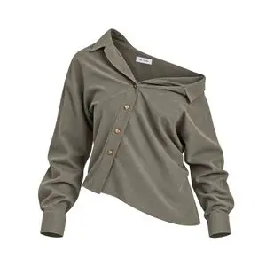 Sab Studio Asymmetric Button-up Shirt - Green