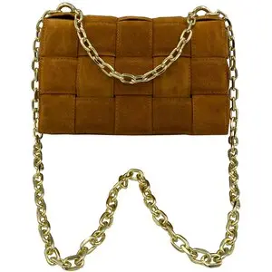 ANGELIKA JOZEFCZYK Braided Suede Handbag With Chain Strap