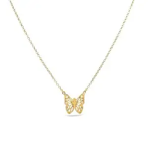 LUTIRO Butterfly Pendant Necklace - Gold