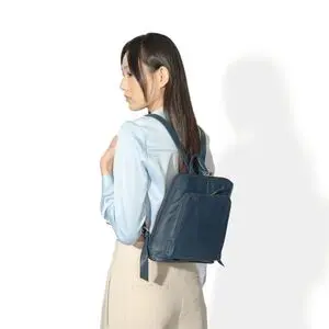 HIDES LEATHER CO. Tech Leather Backpack - Blue