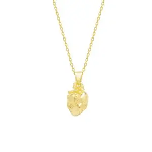 SPERO LONDON Sterling Silver Anatomical Heart Necklace - Gold