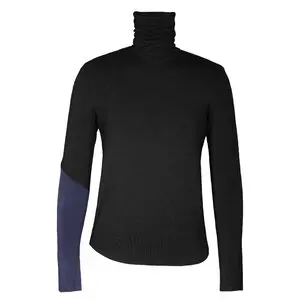 CARLTON JONES Black And Blue Bamboo Turtleneck