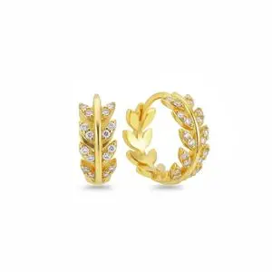 ANGEL BAROCCO Leaf Hoop Earrings - Silver
