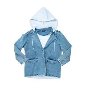 CIRCULAR PATH Hooded Denim Blazer