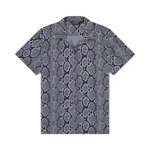 PLAYALUXE Black / Grey Saint Tropez Cabana Shirt Snake - Black/grey