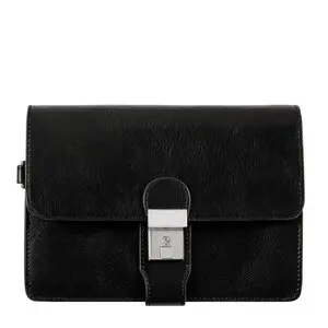 TIME RESISTANCE Leather Clutch Purse - Black