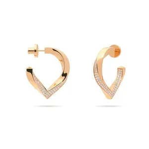 MEULIEN 18k Vermeil Waterdrop Drop Earrings With Cz - Rose Gold