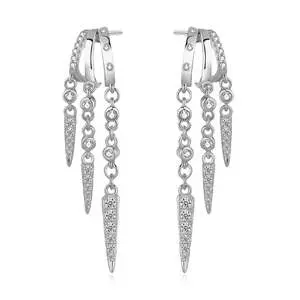 AARIA LONDON Rio Waterfall Rhodium-plated Earrings