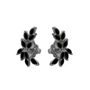 SALLY SKOUFIS Renaissance Earrings With Cz Diamond Stimulant - Black