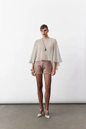 NAZLI CEREN Maude Mini Satin Shorts