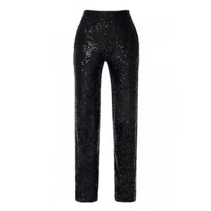 AGGI BY HALEWSKI Luca Obsidian Sequin Pants - Black