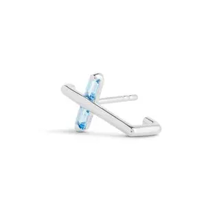 KASUN LONDON Angel Kiss November Topaz Earring - Silver/blue