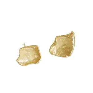 JANUS EDINBURGH Textured Suilven Curved Petal Sterling Silver Stud Earrings