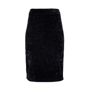 LALIPOP DESIGN Velvet Pencil Knee Length Skirt