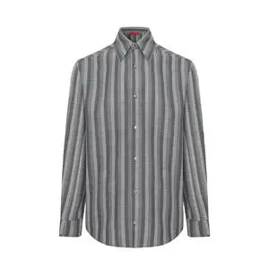 PCFG Linen & Cotton Blend Checked Woven Shirt