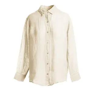 Haris Cotton Linen Gauze Shirt - Beige