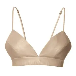 AGGI BY HALEWSKI Neutrals Asha Cool Beige Vegan Leather Bralette - Beige/black