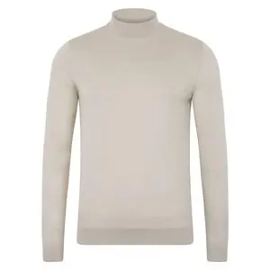 PAUL JAMES KNITWEAR Superfine Merino Wool And Silk Mock Turtleneck Jumper - Brown
