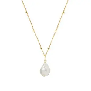 MURU Freshwater Pearl Chain Necklace - Gold