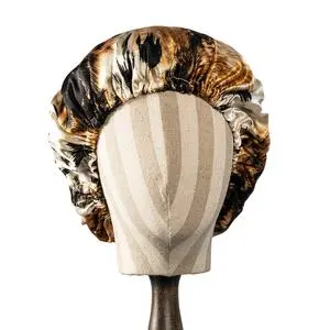SOFT STROKES SILK Pure Mulberry Silk Double Layer Bonnet - Brown