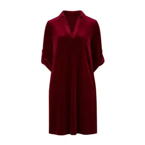YUMI Velvet Tunic Dress - Red