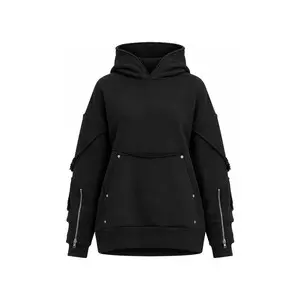 MYSIMPLICATED Oversized Cotton Hoodie With Interchangeable Patches